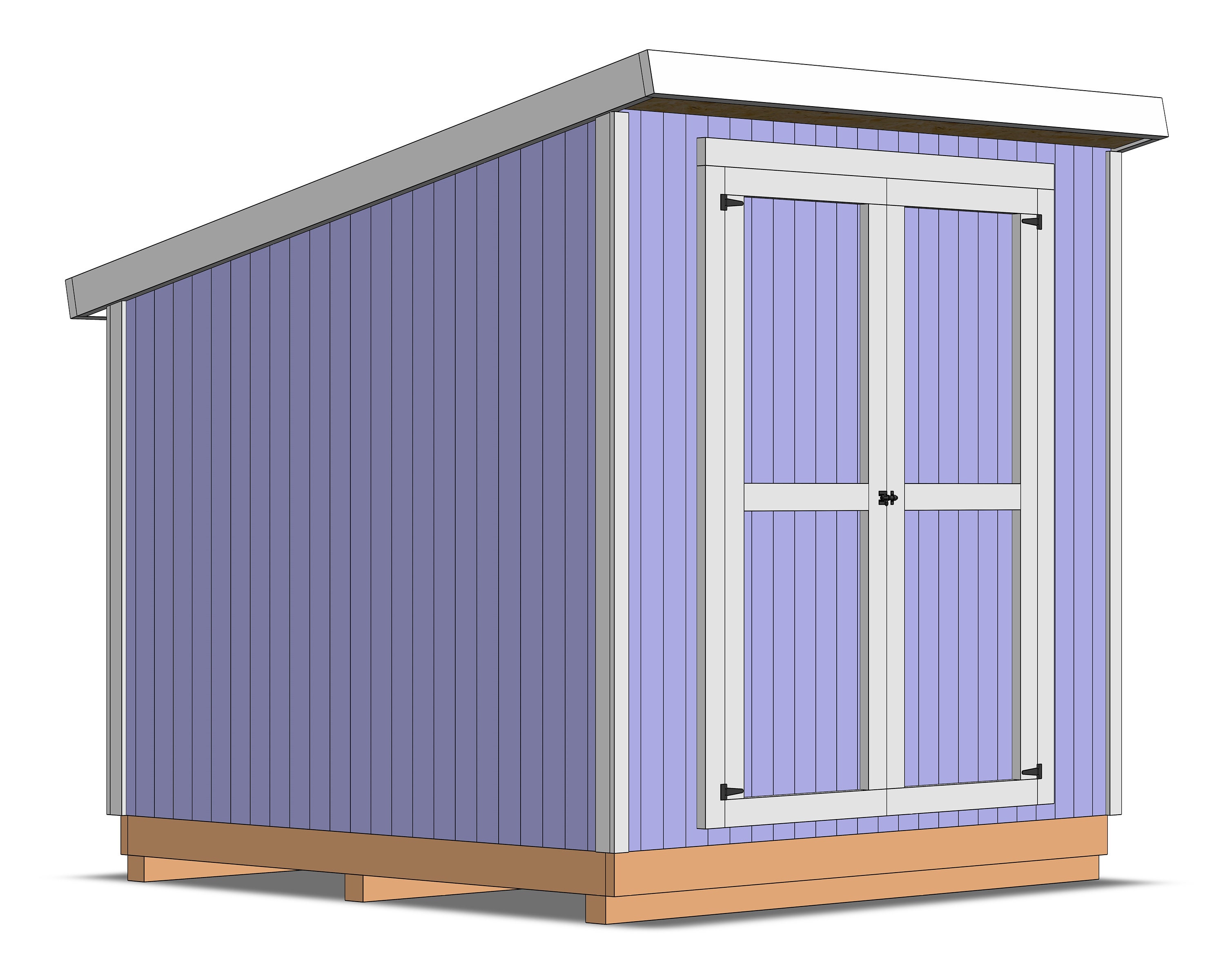 8x8 Lean-to Shed Plans: DIY Backyard Storage (PDF Blueprint) - Etsy