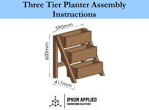 Three Tier Planter Plans & Assembly Instructions Comes With - Etsy