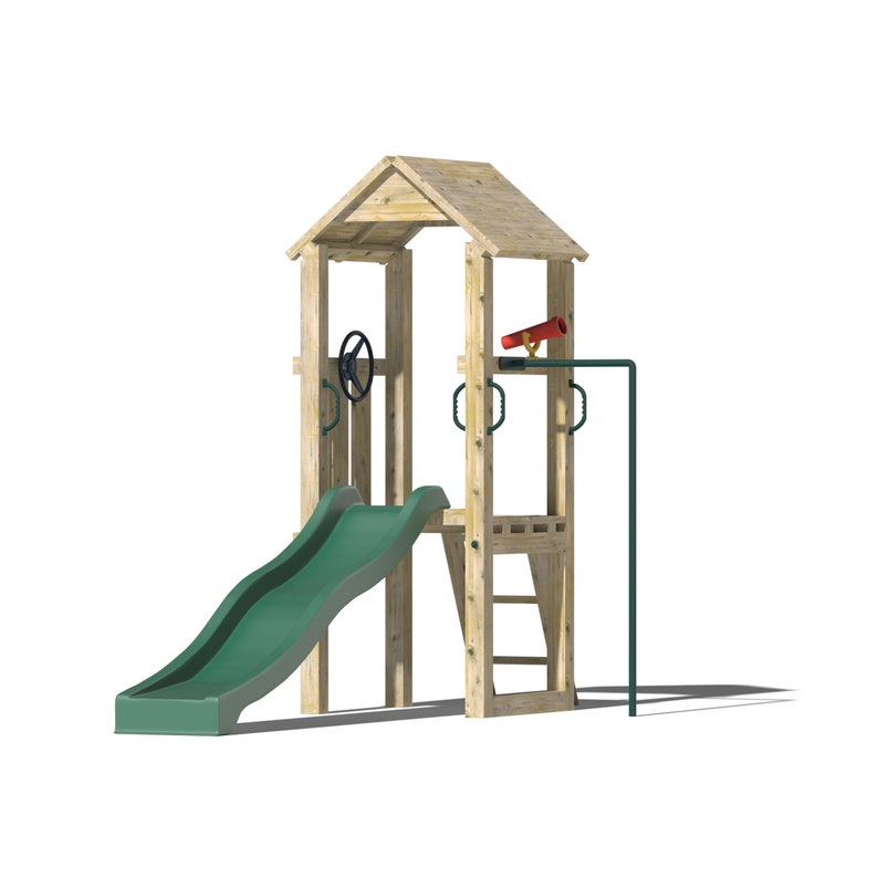 Climbing Frame With Steps, Slide and Fireman's Pole Plans & Assembly ...