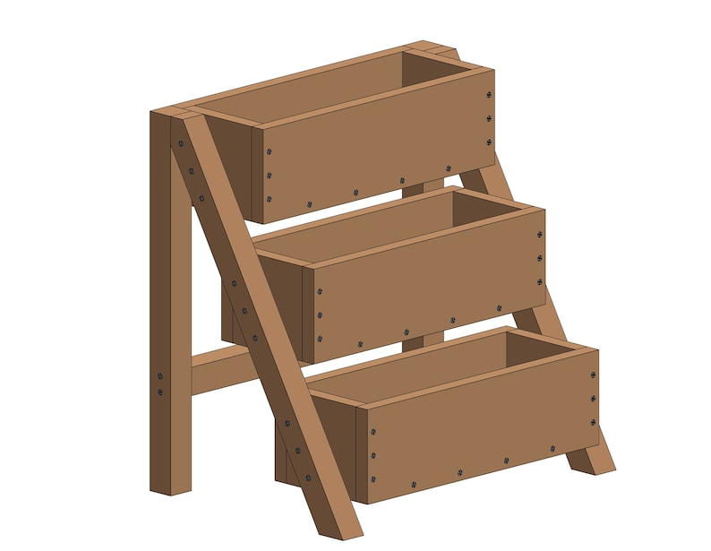 Three Tier Planter Plans & Assembly Instructions Comes With - Etsy