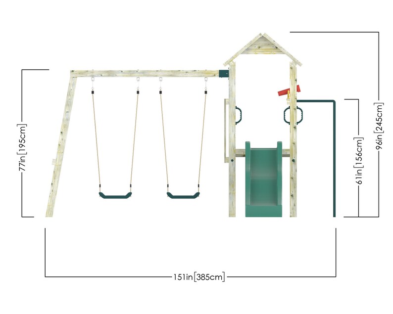 Climbing Frame With Slide, Fireman's Pole and 2 Swings Plans & Assembly ...