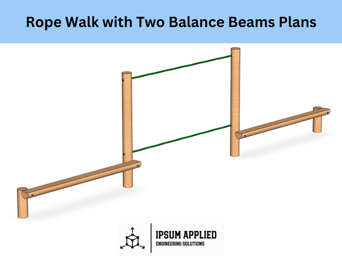 DIY Kids Rope Walk Woodworking Plans With Balance Beams (digital ...