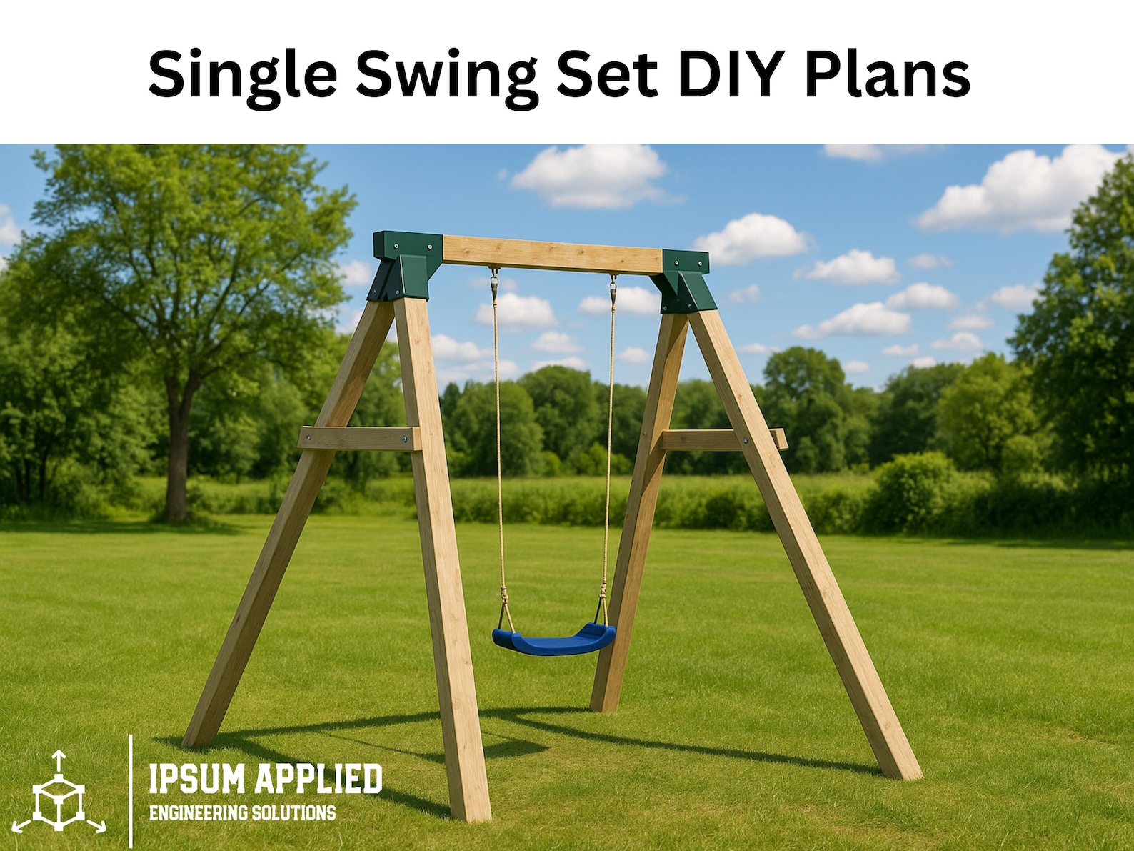 DIY Single Swing Set Woodworking Plans: Kids Outdoor Playground ...