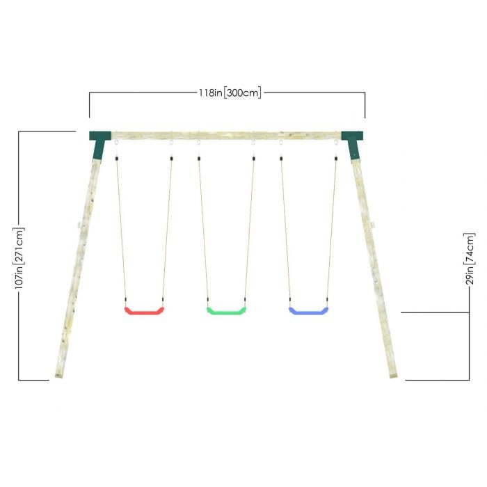 Kids Triple Swing Set Plans & Assembly Instructions Comes With Cut List ...