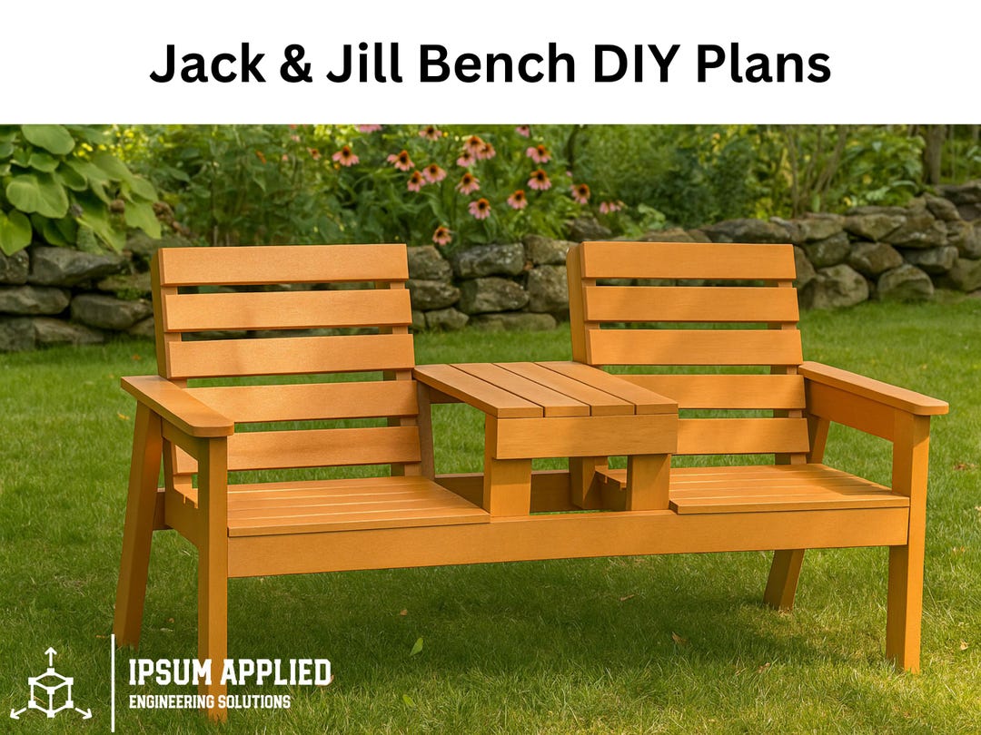Jack and Jill Garden Bench Woodworking Plans: DIY Loveseat (PDF) - Etsy