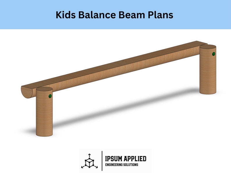 Kids Single Balance Beam Plans & Assembly Instructions Comes With Cut ...