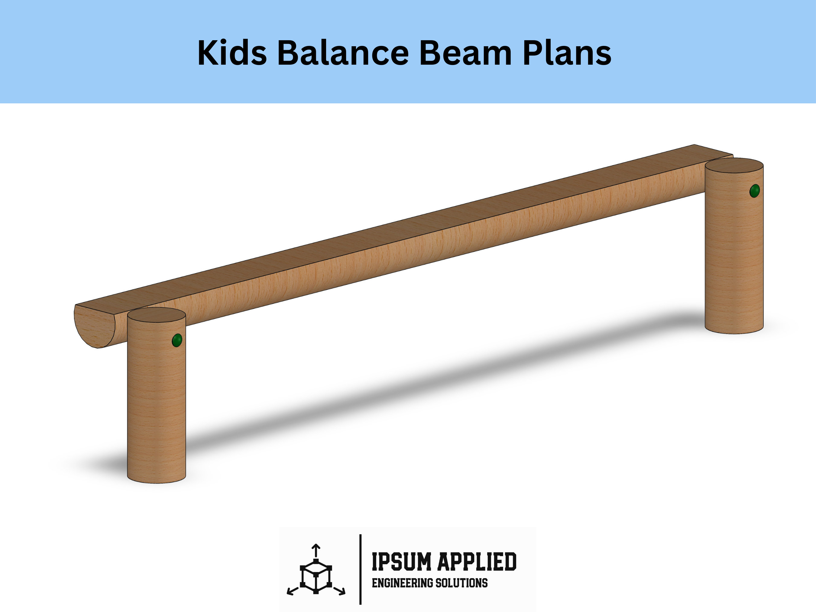 Kids Single Balance Beam Plans & Assembly Instructions Comes With Cut ...