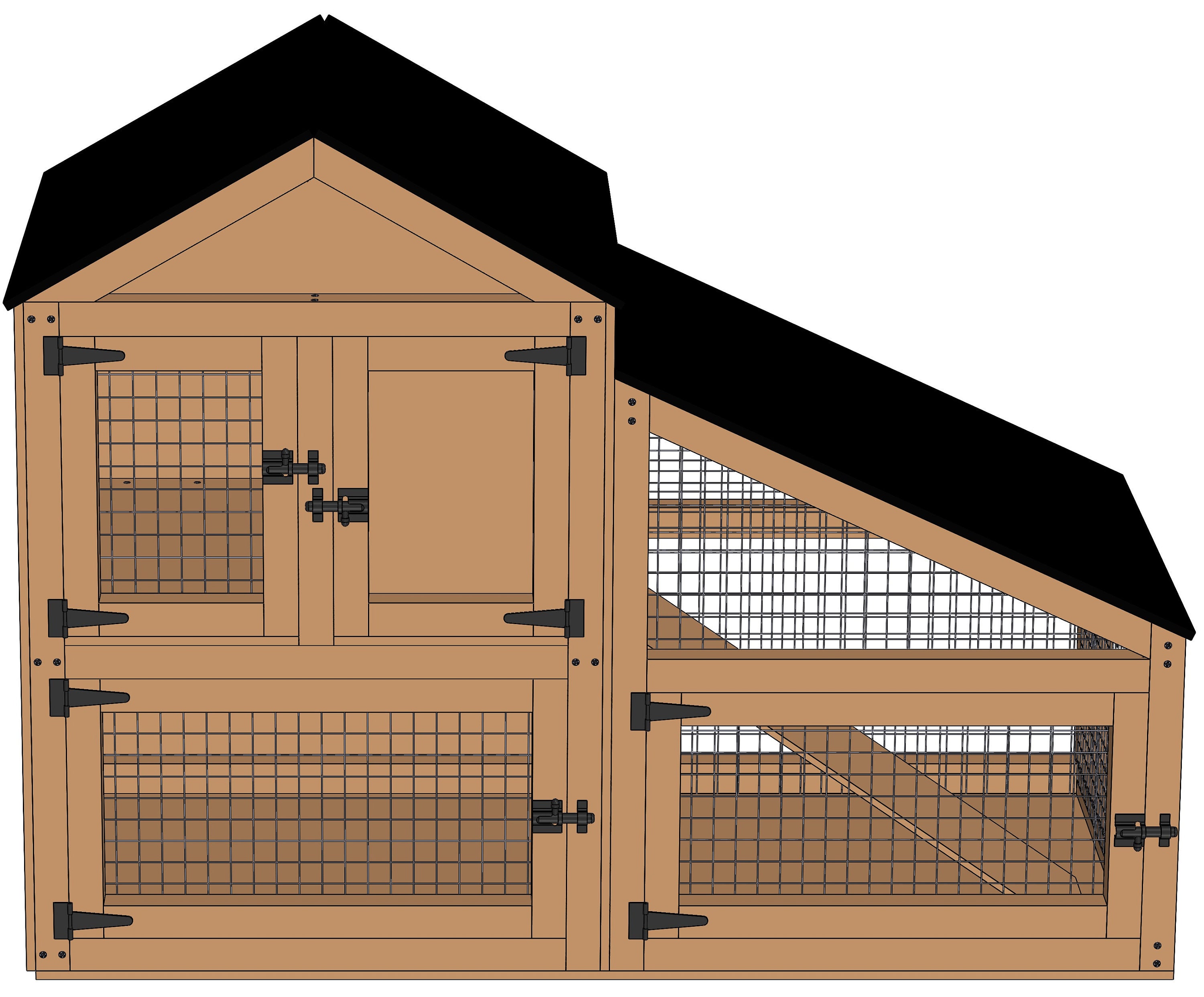 DIY 2-tier Hutch Woodworking Plans: Outdoor Rabbit & Guinea Pig Cage ...