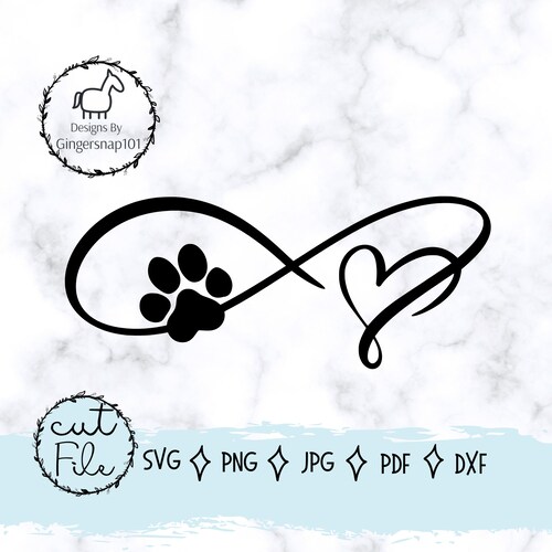 Love Paw Print Instant Digital Download Svg Ai Dxf Eps | Etsy