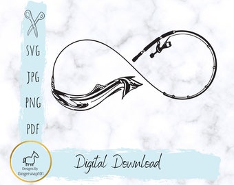 Forever Fishing in Loving Memory Fish Hooks Heart Memorial SVG - Etsy