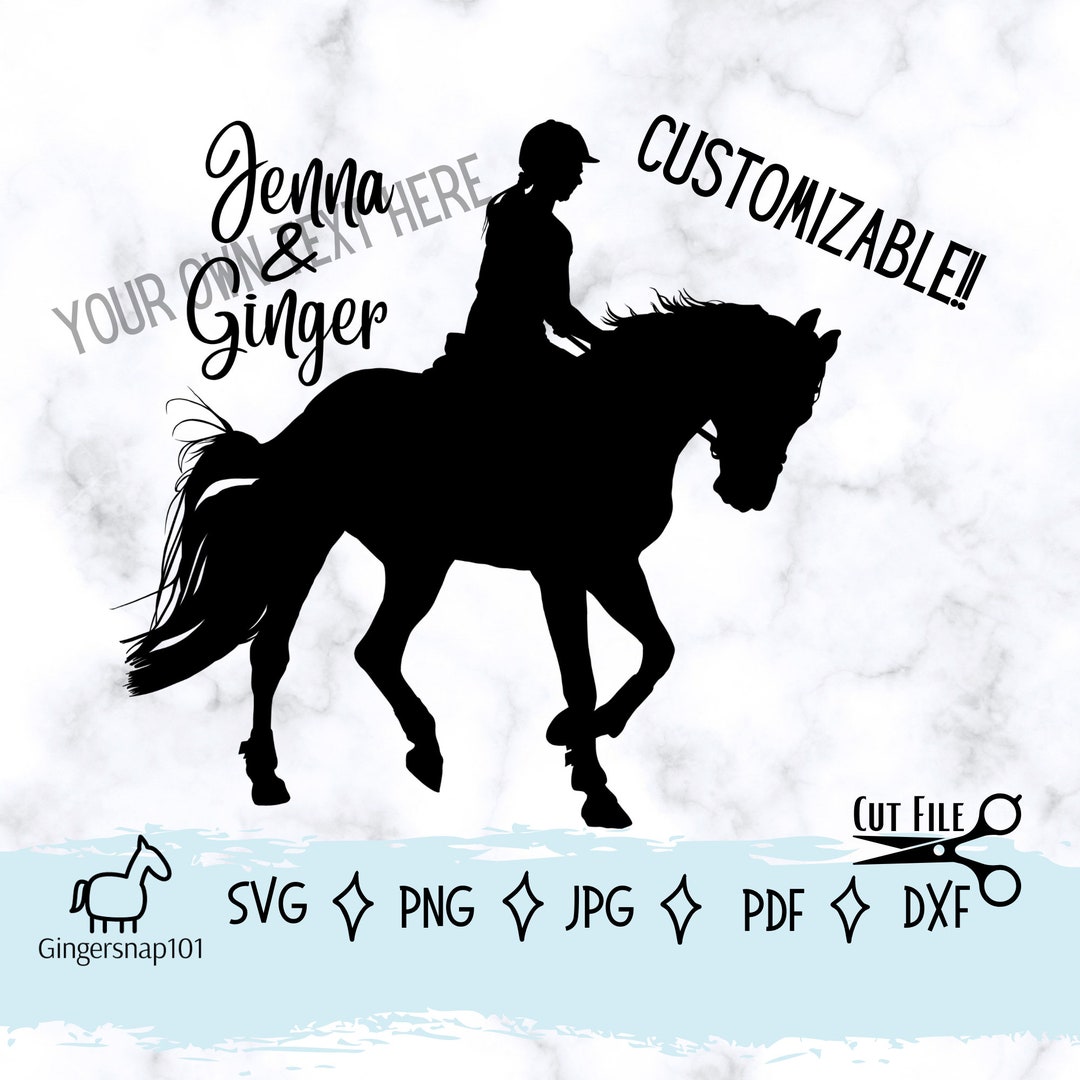 Horse and Rider Customizable Svg English Rider Svg - Etsy
