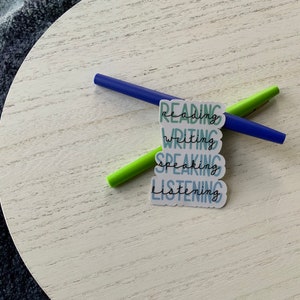 ESL Teacher Sticker Reading Writing Speaking Listening - Etsy