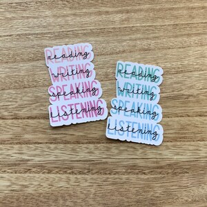 ESL Teacher Sticker Reading Writing Speaking Listening - Etsy