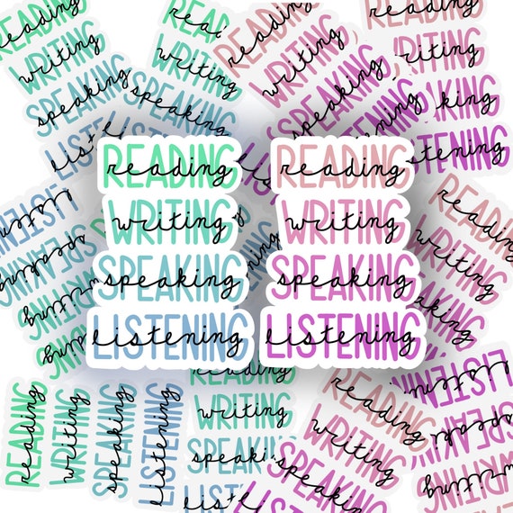 ESL Teacher Sticker Reading Writing Speaking Listening | Etsy