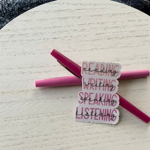 ESL Teacher Sticker Reading Writing Speaking Listening - Etsy