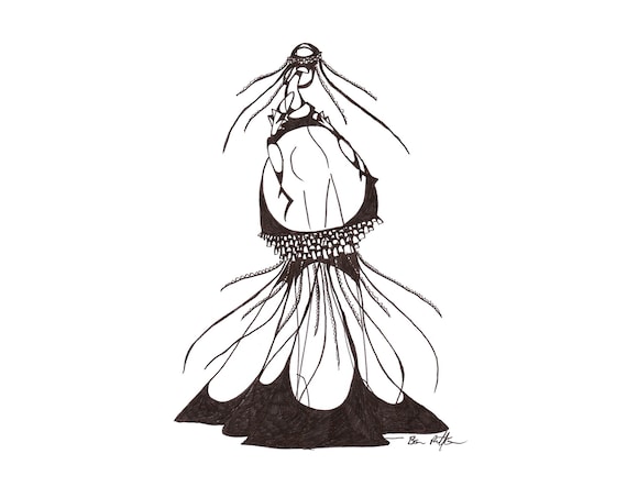 Jellyfish Dress Drawing Jellyfish With Dress Fantasy Jellyfish With