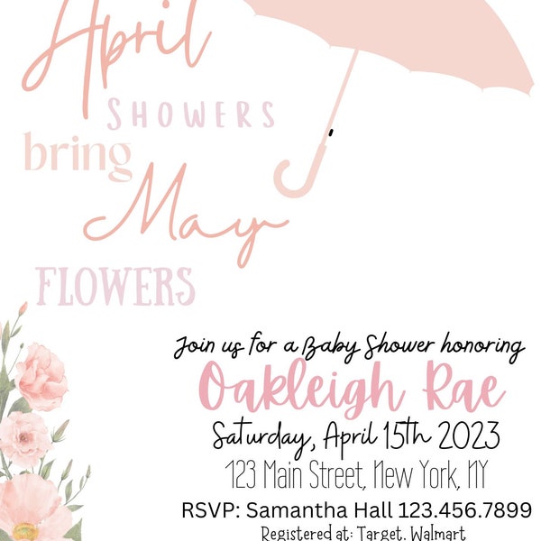 April Shower Bring May Flower Baby Shower - Etsy