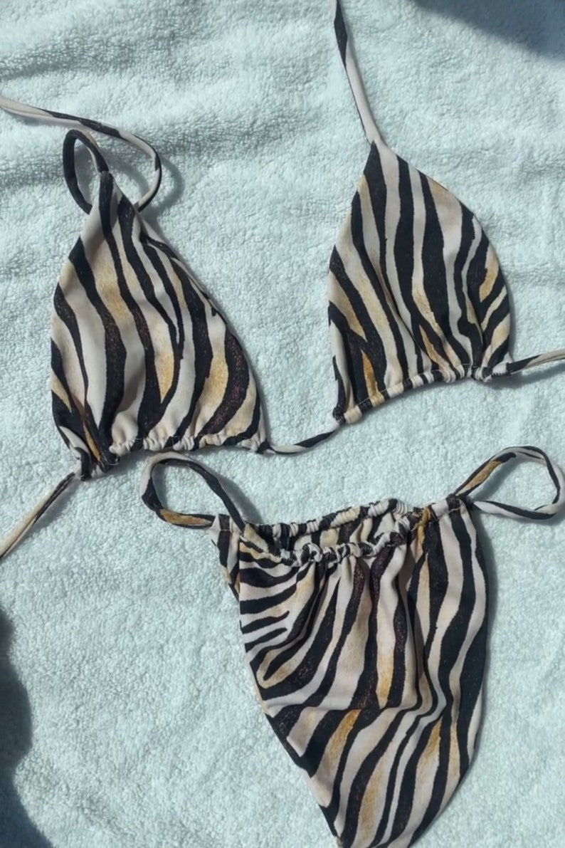 Sexy Thong Bikini Set Cheeky Bikini Animal Print Swimsuit - Etsy