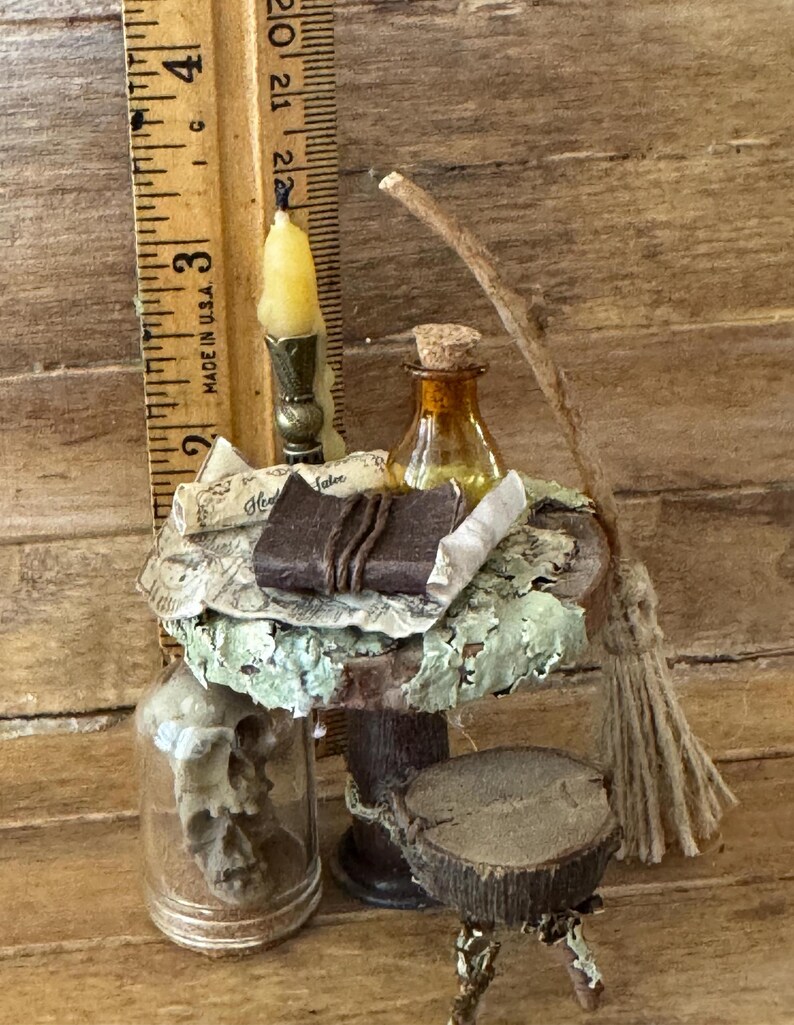 Faerie Halloween Witch's Desk With Broom - Etsy