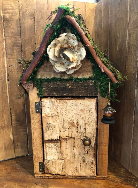 Little Wood Faerie House With Working Door and Outdoor - Etsy