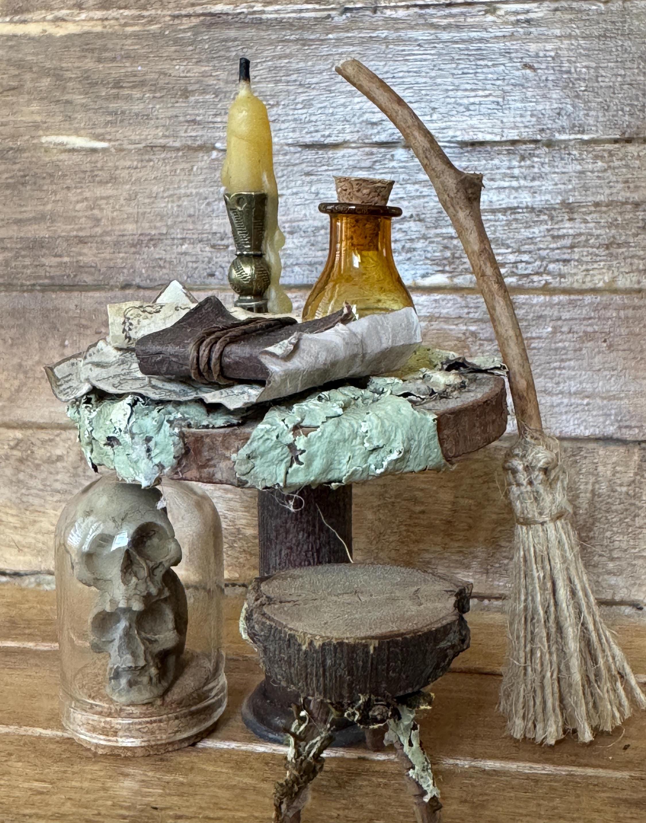 Faerie Halloween Witch's Desk With Broom - Etsy