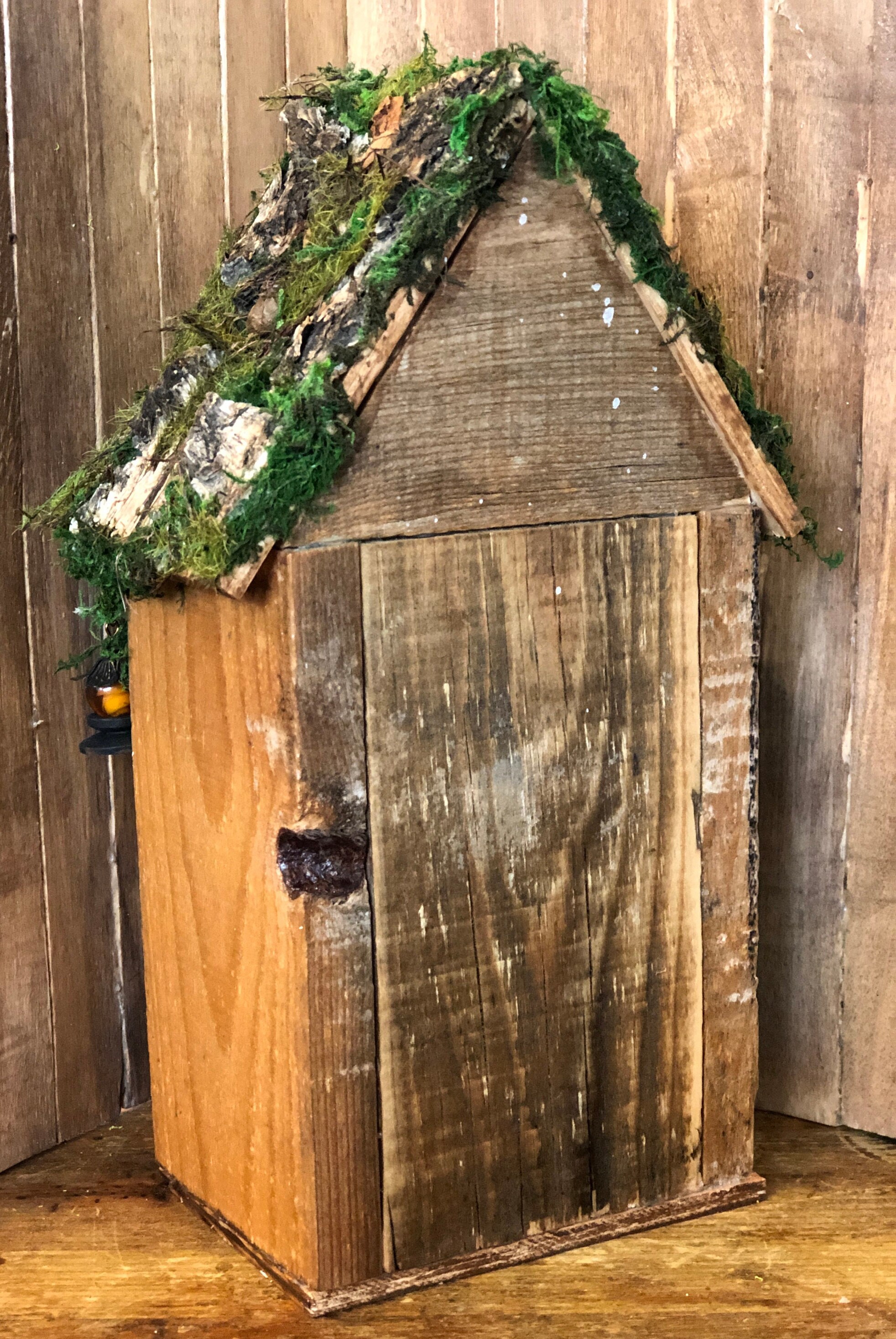 Little Wood Faerie House With Working Door and Outdoor Lantern, Garden ...