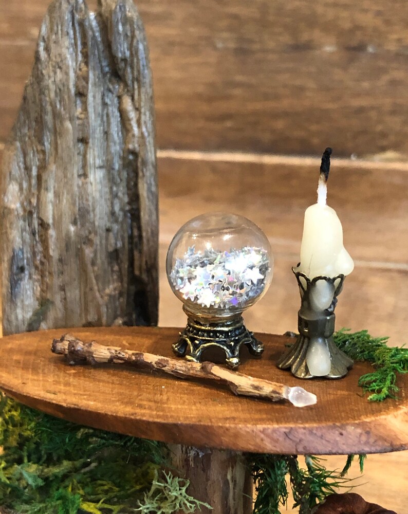 Simple Fairy Witch Desk With Chair, Crystal Ball, Candle and Wand - Etsy