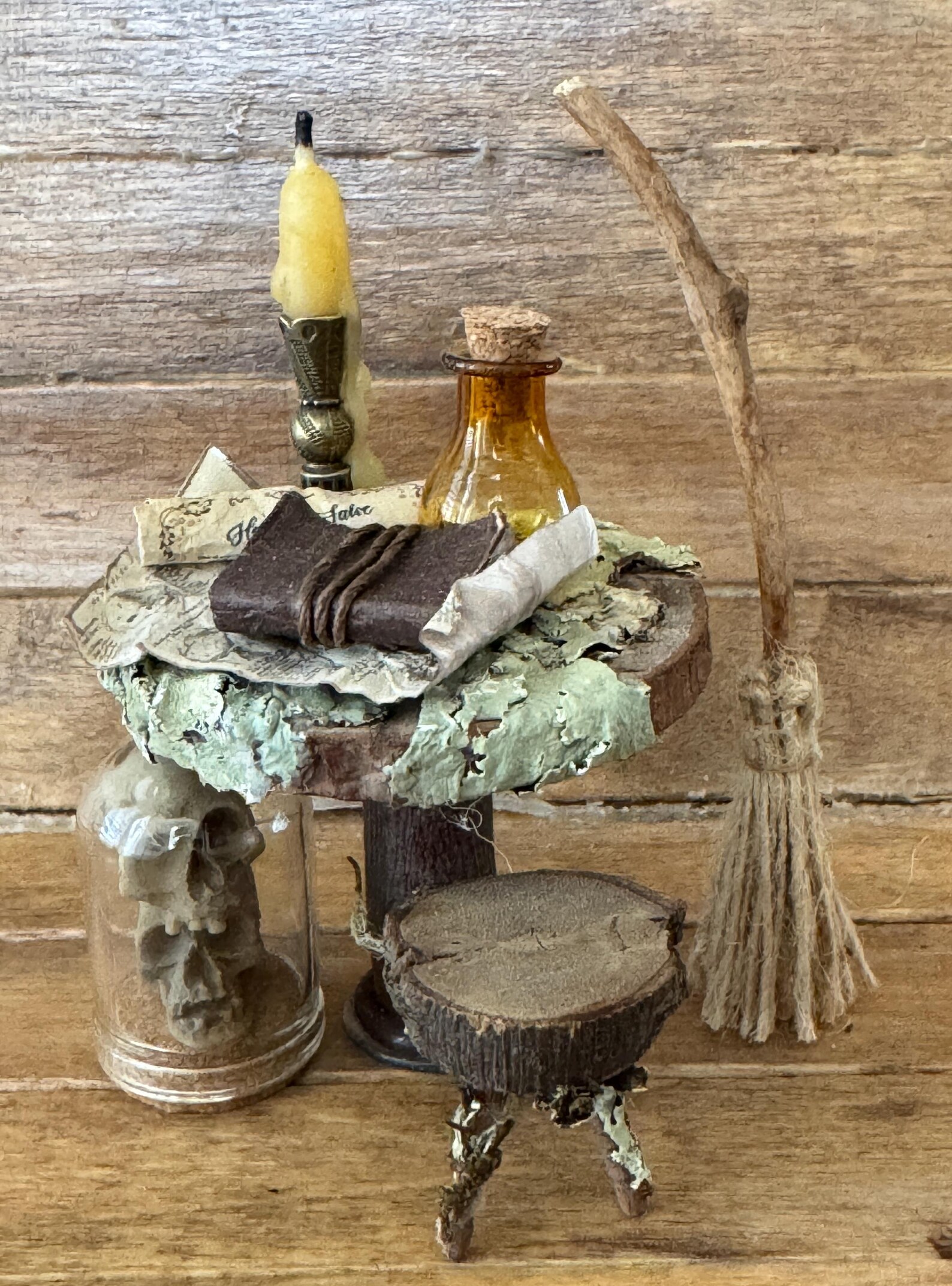 Faerie Halloween Witch's Desk With Broom - Etsy