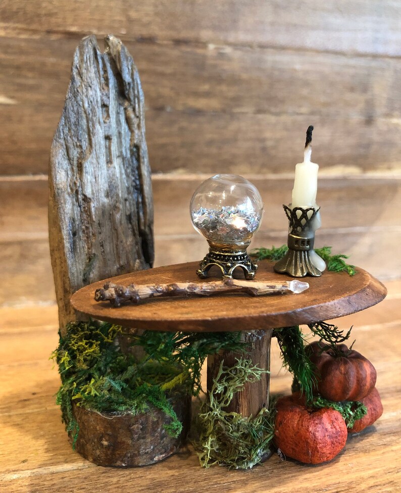 Simple Fairy Witch Desk With Chair, Crystal Ball, Candle and Wand - Etsy