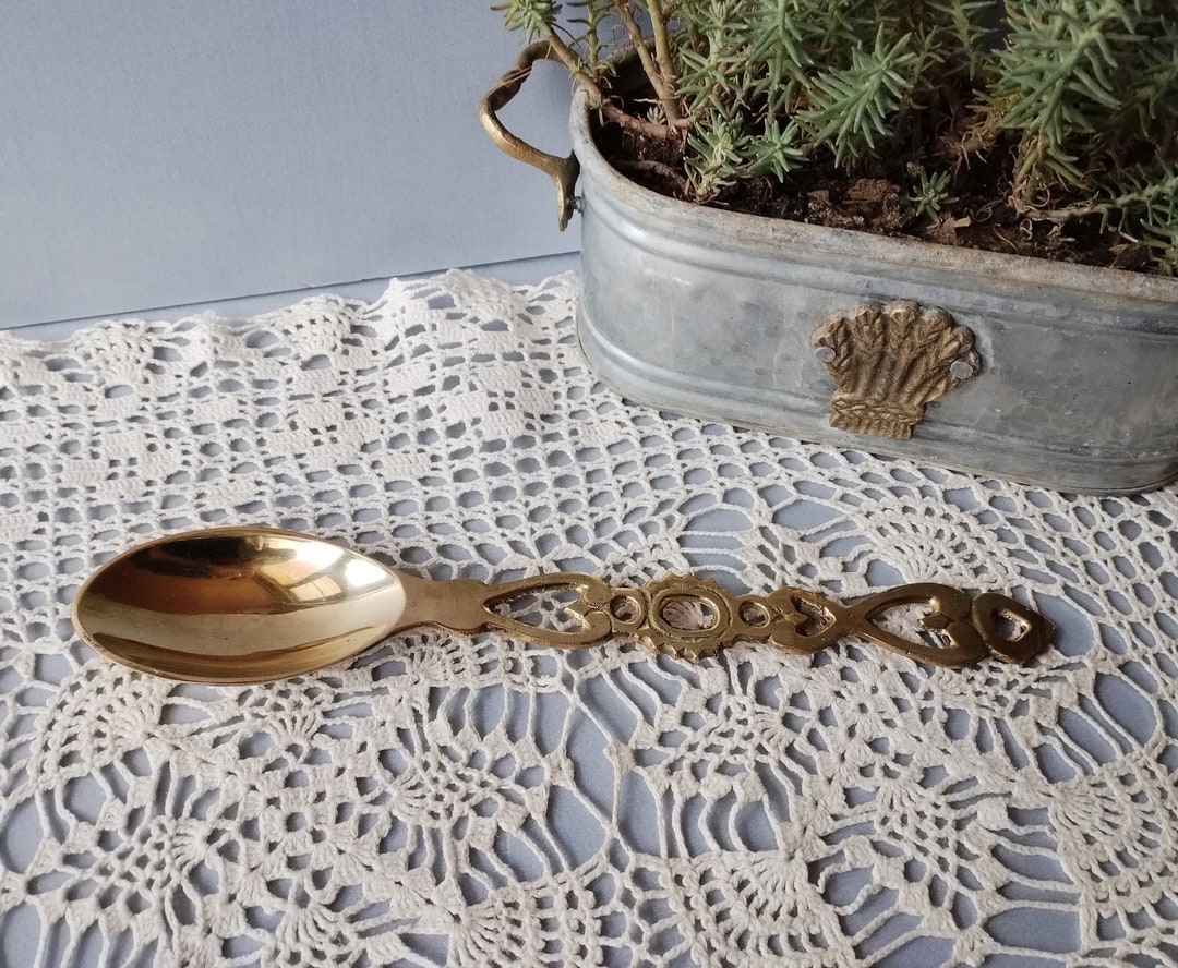Antique Brass Spoon,kitchen Decor,vintage Brass Kitchen Tool - Etsy