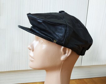 Leather Newsboy Cap - Etsy
