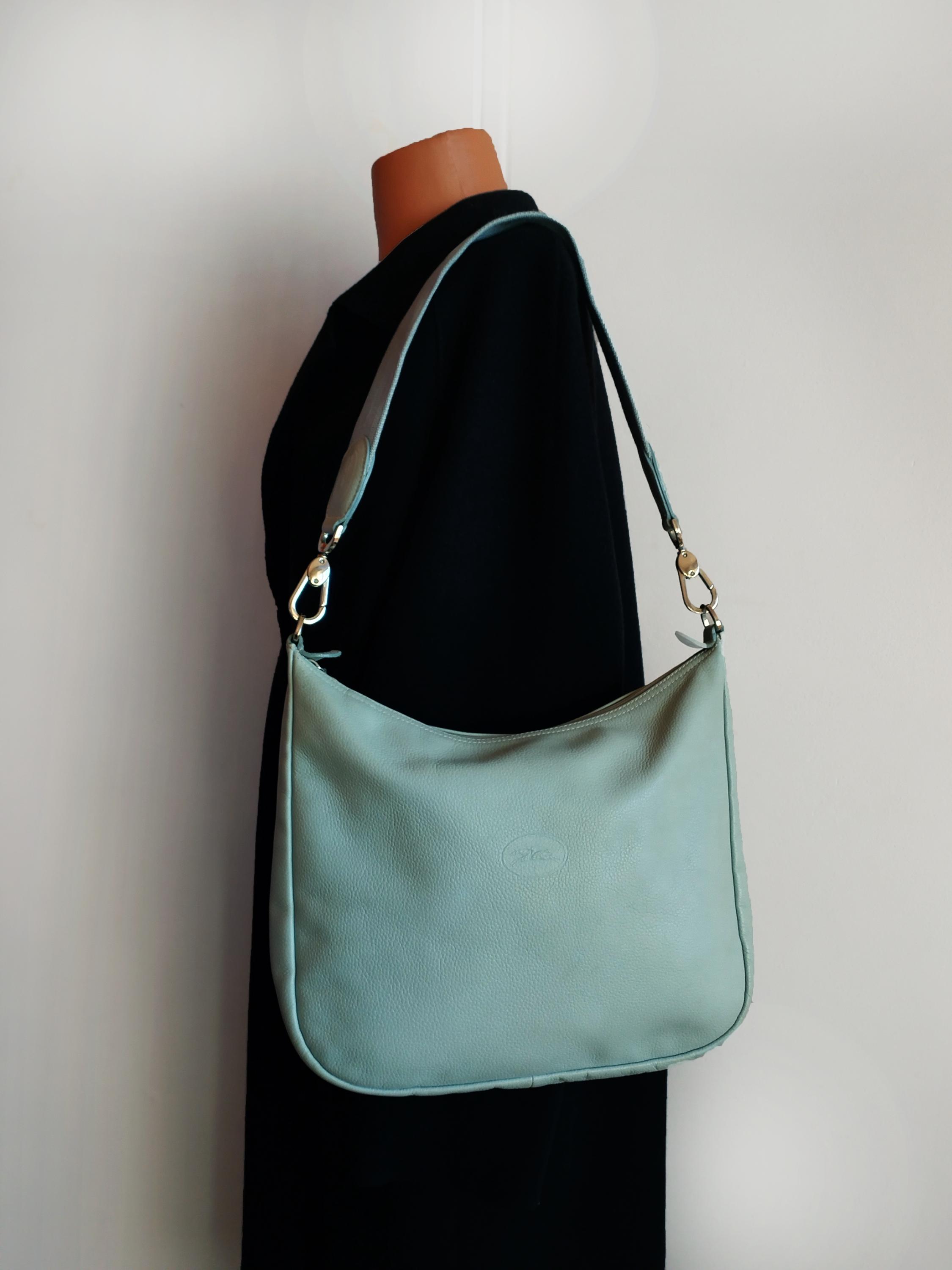 Vintage Longchamp Light Blue Leather Shoulder Bag - Made in France - Etsy