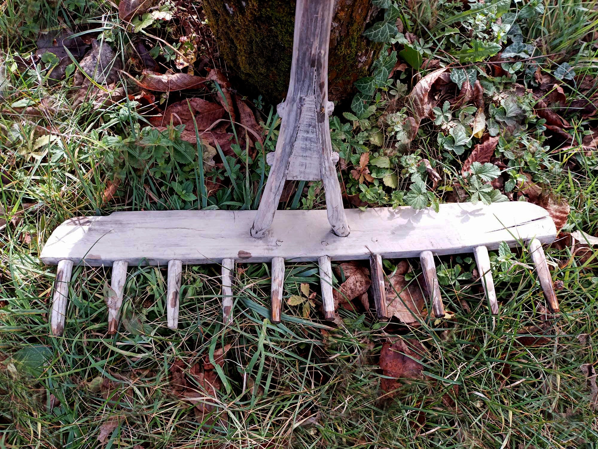 Vintage Wooden Hay Rake,old Farm Tool,rare Hand Farm Garden Tool ...