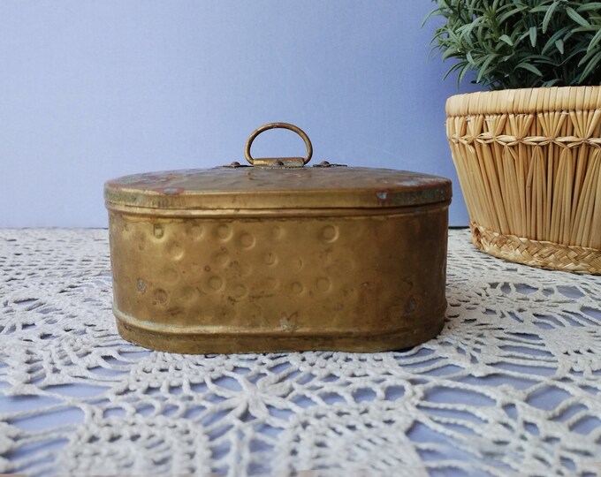 Hammered Brass Box - Etsy