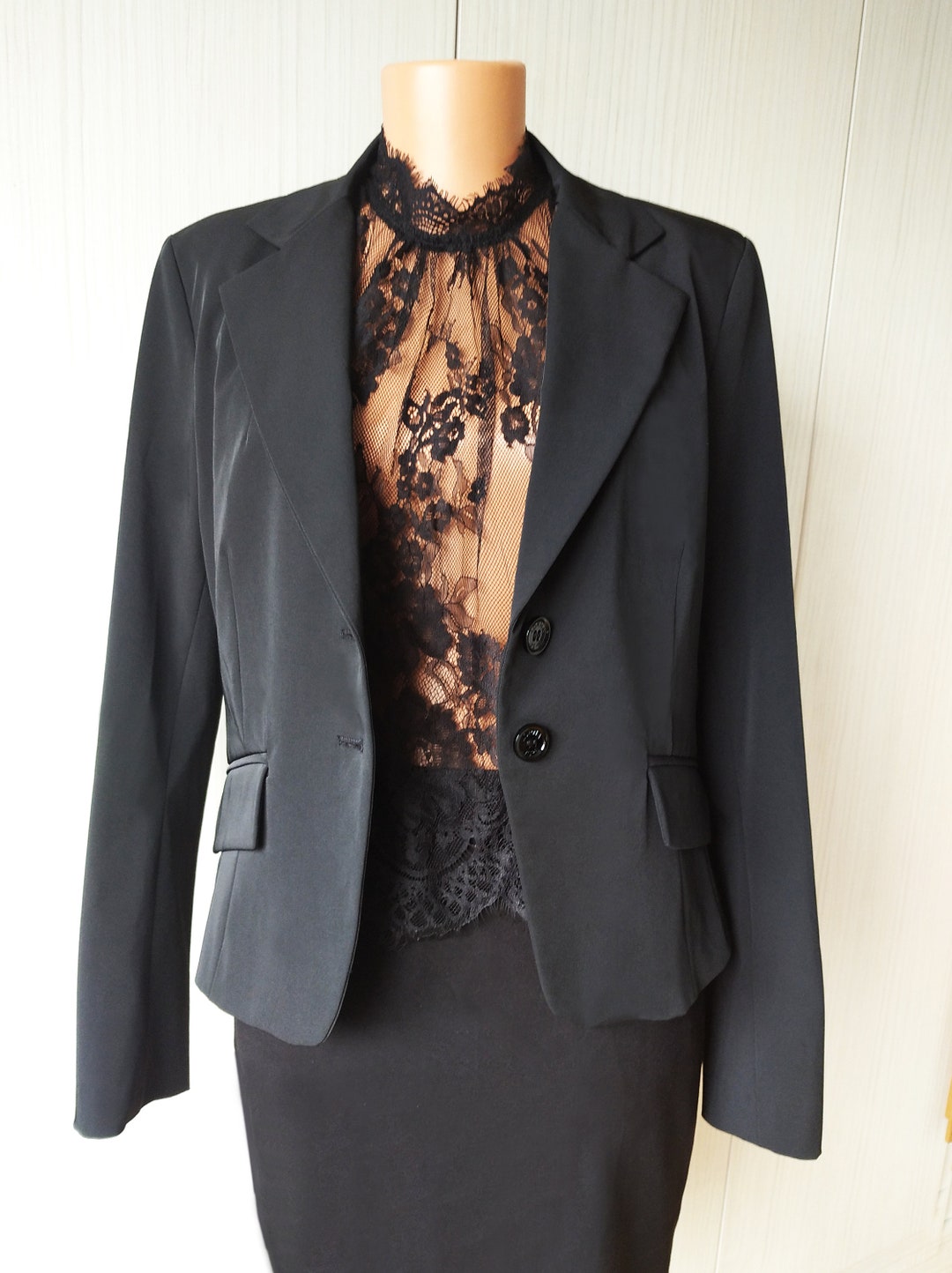 Vintage Lorna Bose Jacket in Black,women's Black Blazer, Black Office ...