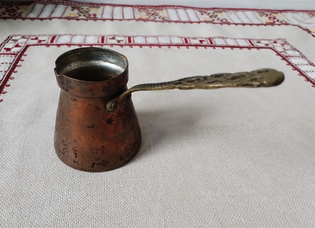 Vintage Turkish Copper Coffee Pot: Handmade Ottoman Jezve - Etsy