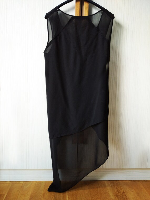 BCBG Maxazria Woman Silk Black Top ,sleeveless Asymmetric BCBG Maxazria Woman Silk Black Top ,sleeveless Asymmetric