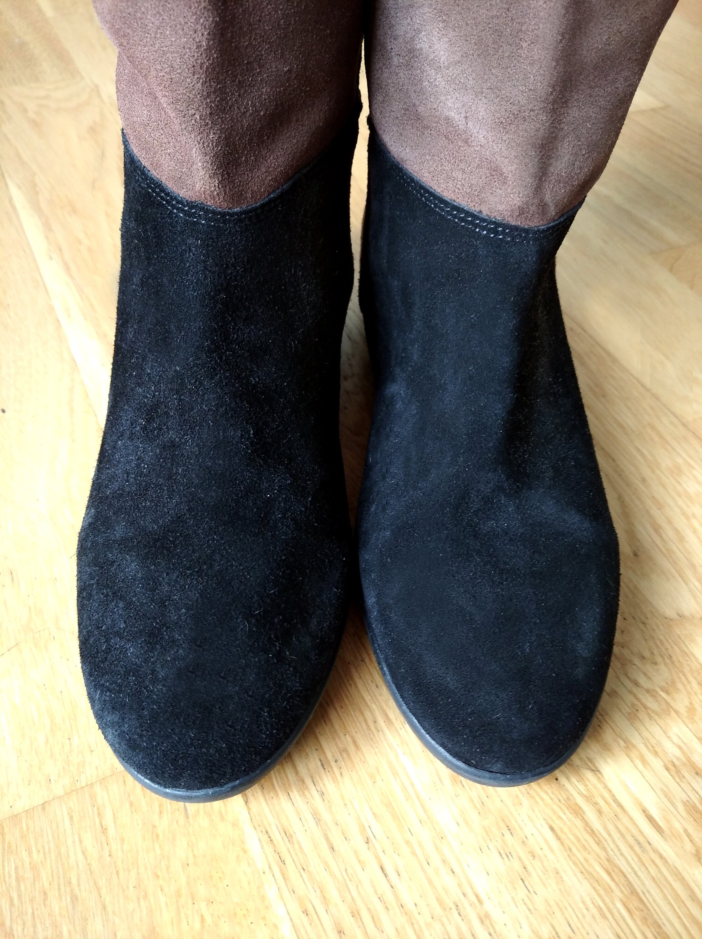 Vintage Real Suede Boots Made in Italy ,ladies Brown /black Suede Boots ...