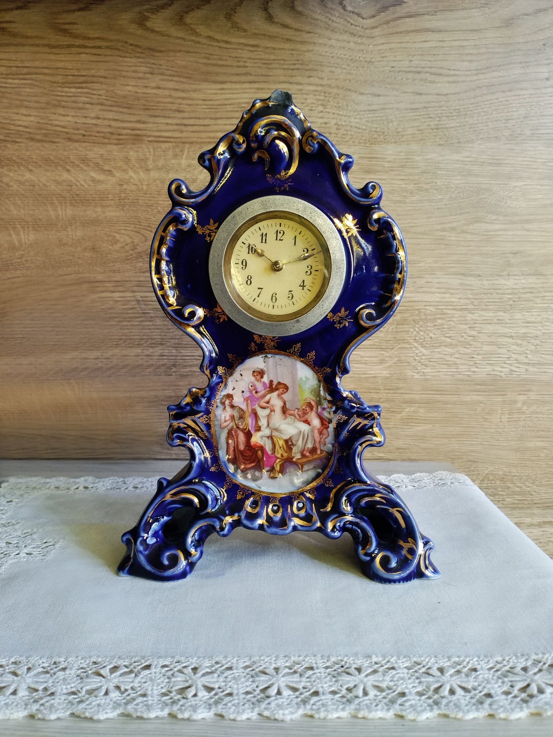 Antique Victorian Porcelain Mantel Clock - Etsy