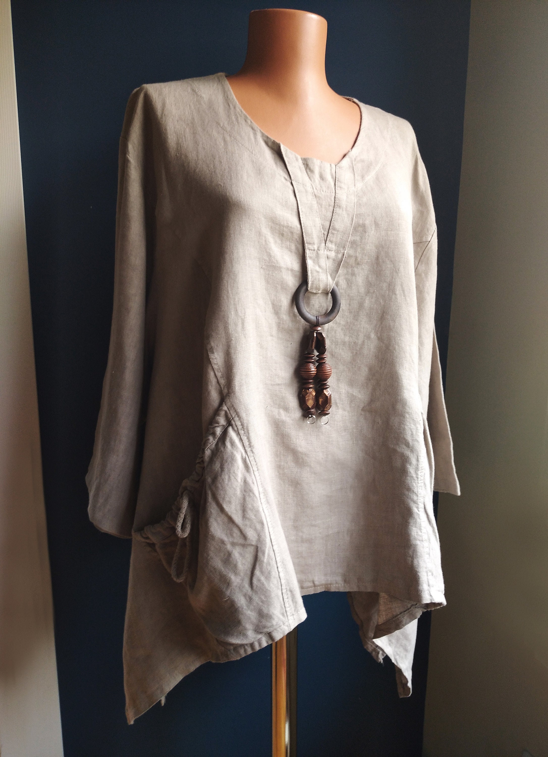 Vintage Women's Linen Tunic Topplus Size Linen Tunic - Etsy