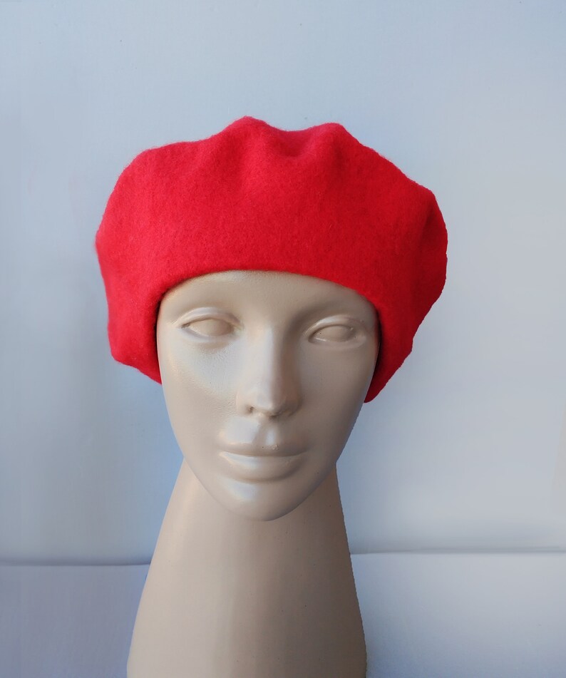 Women's Red Wool Baret UTA RAASCH Peter Hahn ,french Style Beret - Etsy