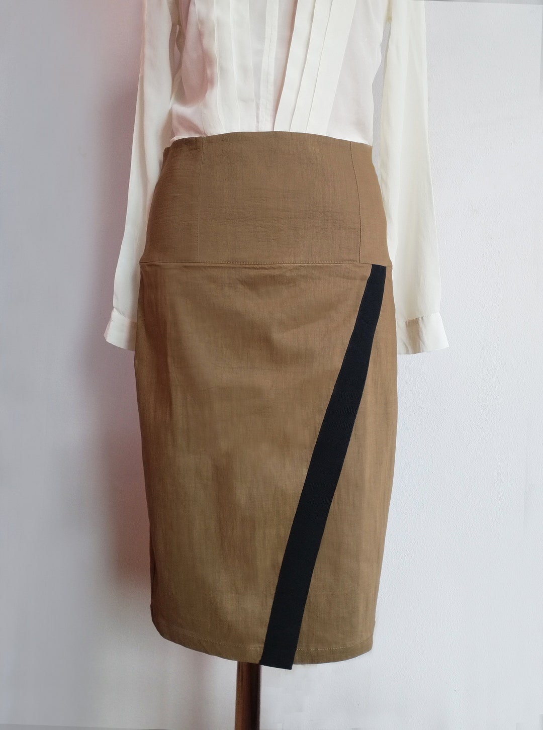 Vintage Sarah Pacini Skirt Khaki Elastic Skirt Womens Skirt - Etsy
