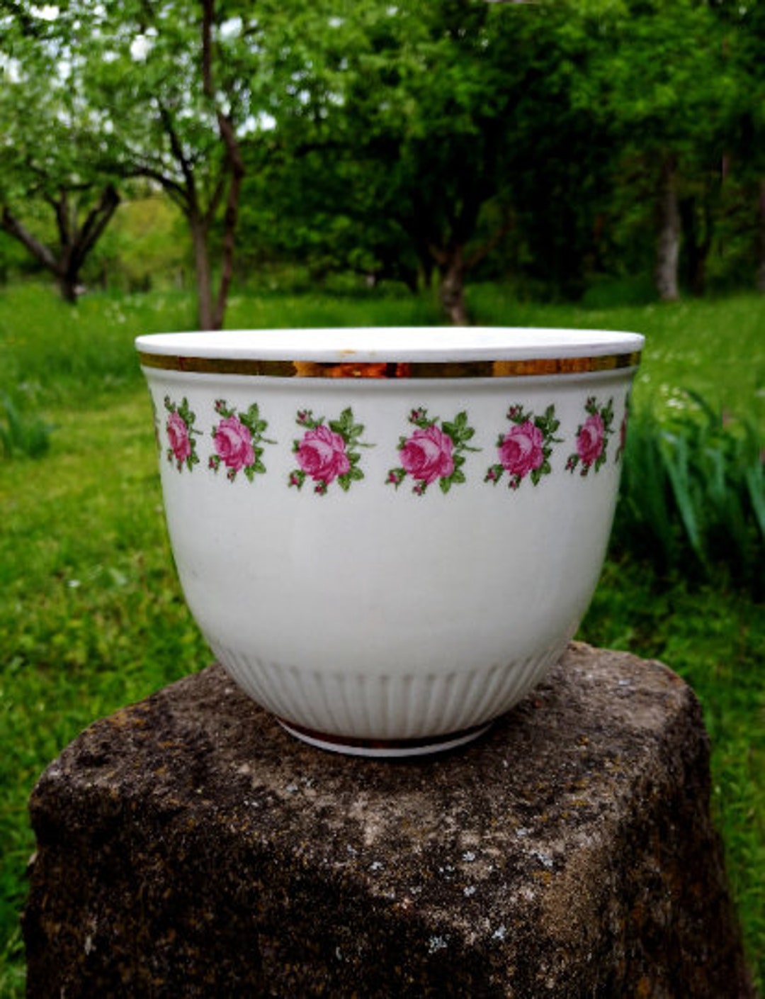 Vintage German Planter, Weisswasser Pot, White Porcelain Planter ...