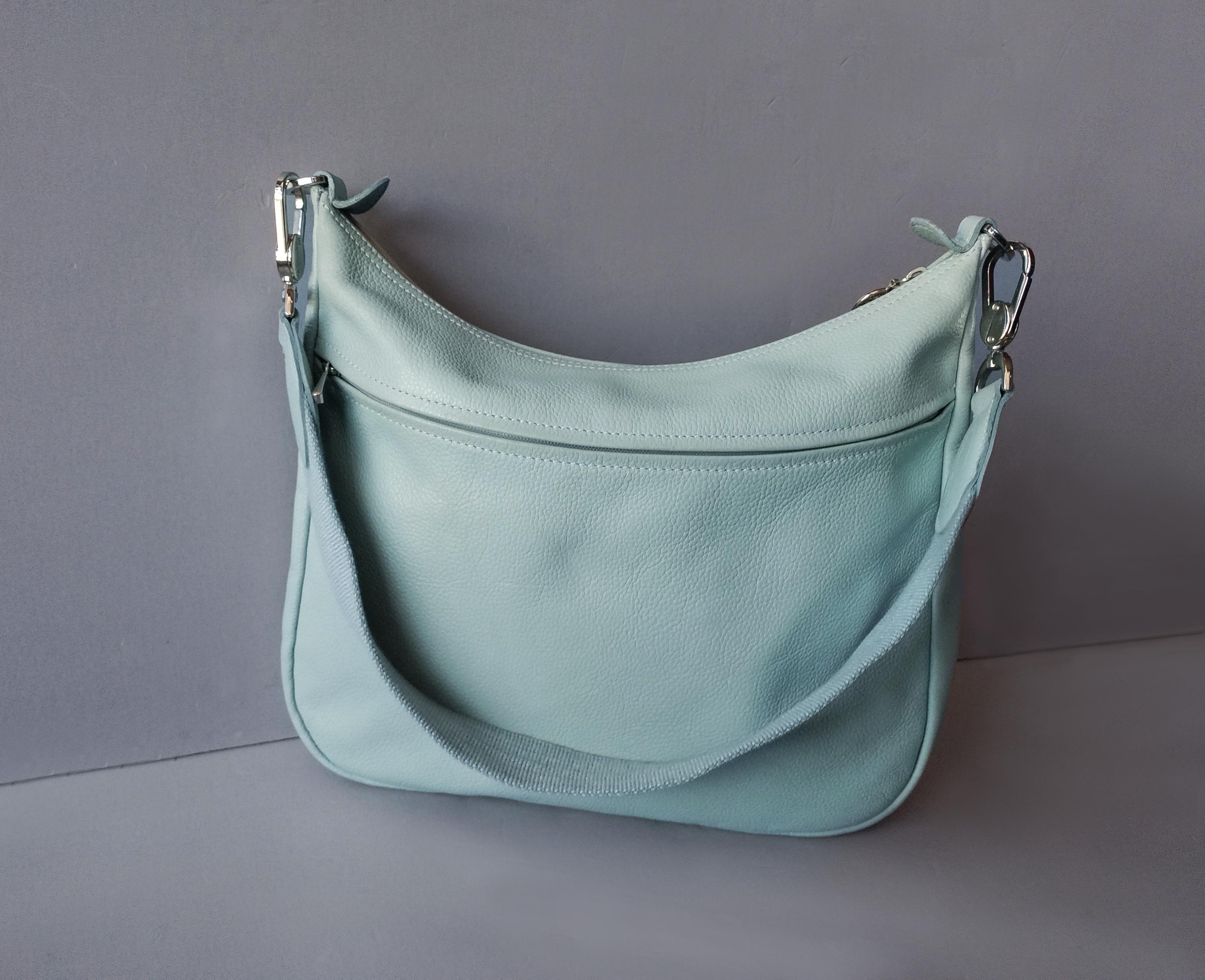 Vintage Longchamp Light Blue Leather Shoulder Bag - Made in France - Etsy
