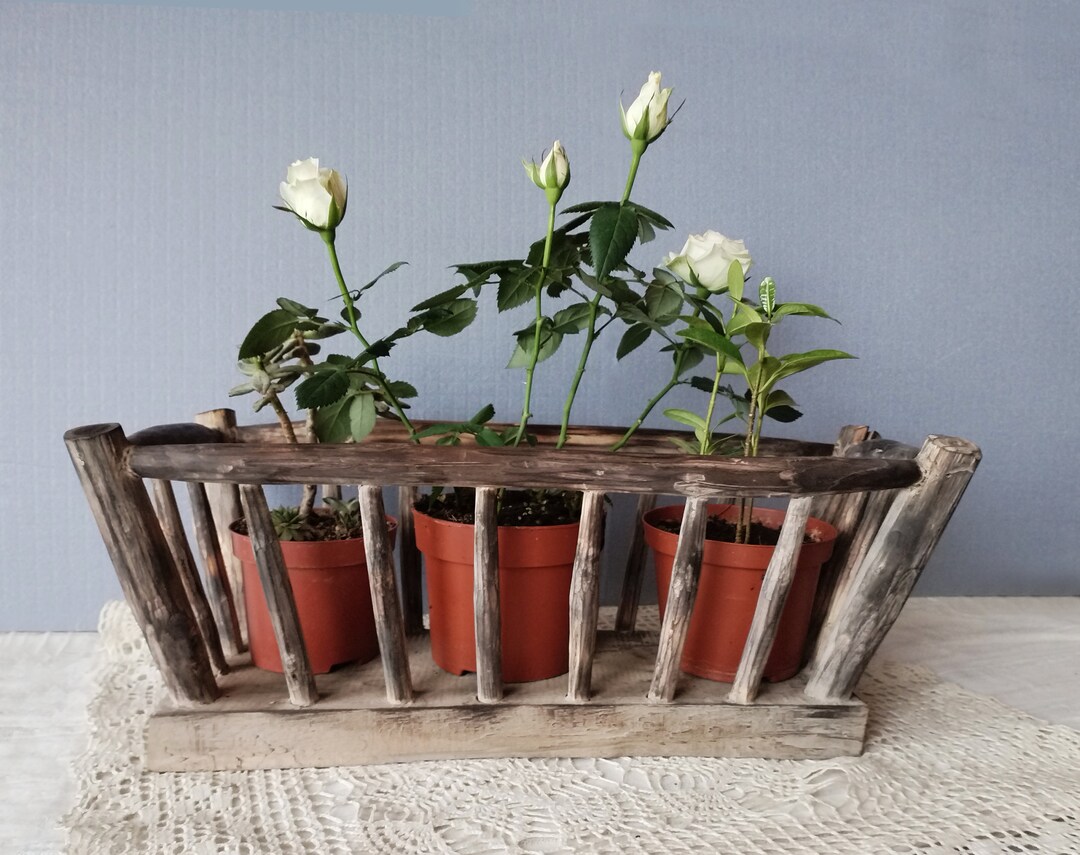 Vintage Wooden Hand Carved Planter ,vintage Planter Box ,rustic Plant ...