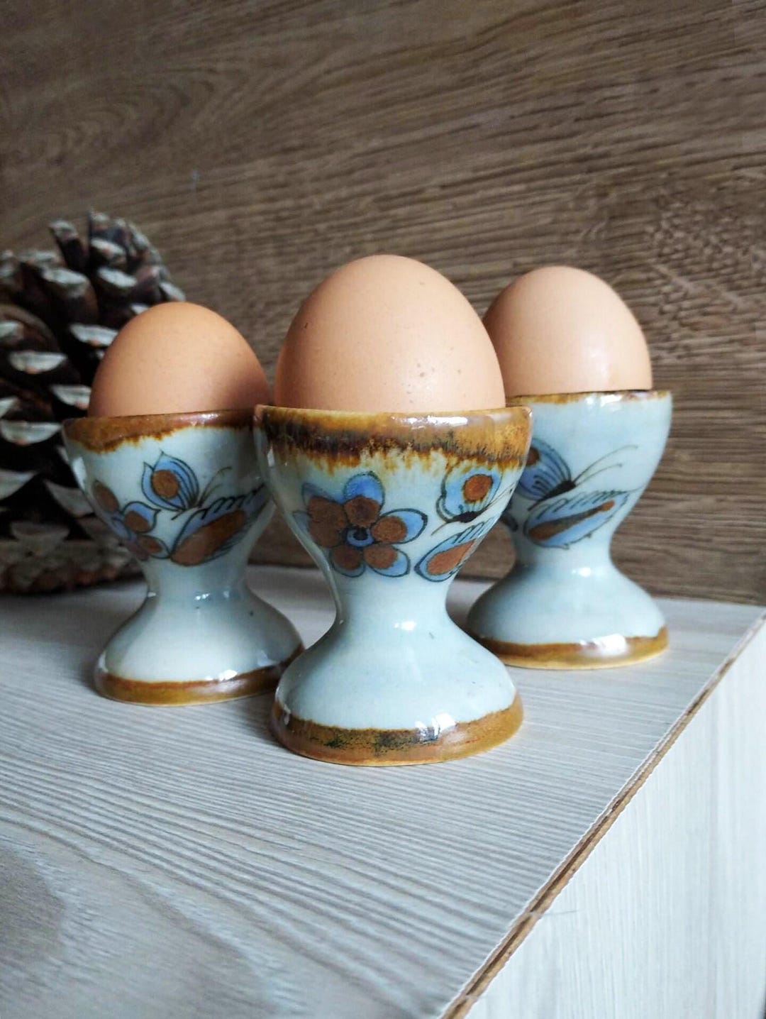 Vintage Mexican Pottery Egg Cups, Ken Edwards Ceramic Egg Cups ...
