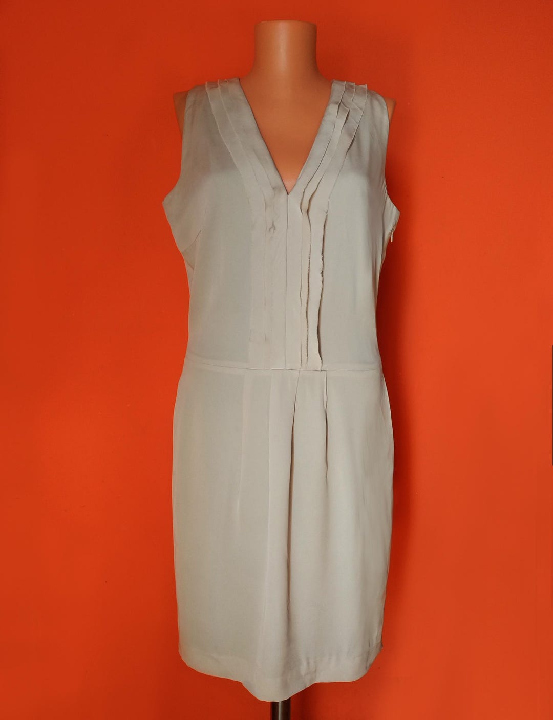 Vintage Claudia Sträter Beige Silk Dress,mid-length Dress Claudia ...