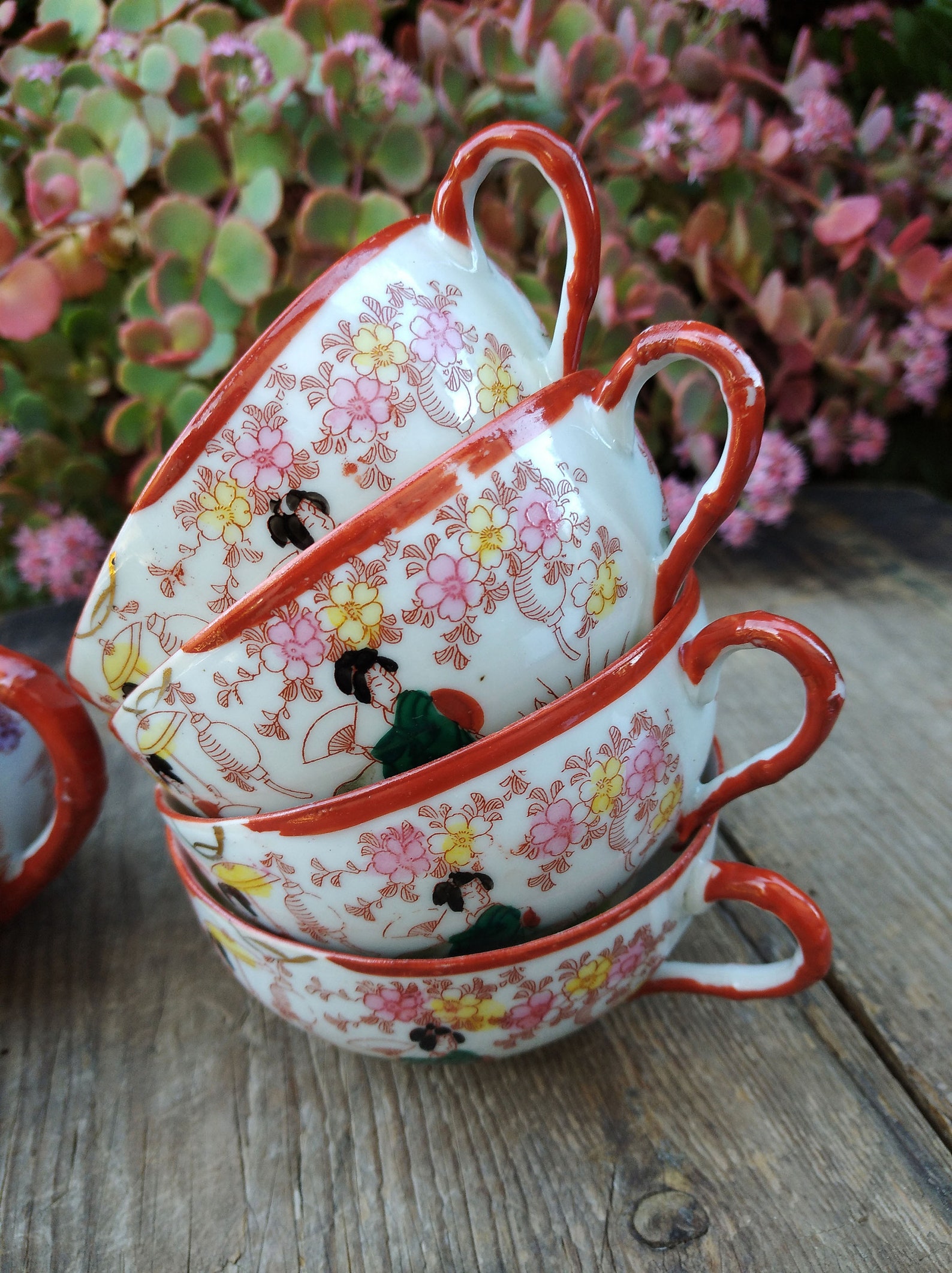 Vintage Ceramic Coffee Tea Set Japan, Giesha Girls Tea Set, Handmade ...