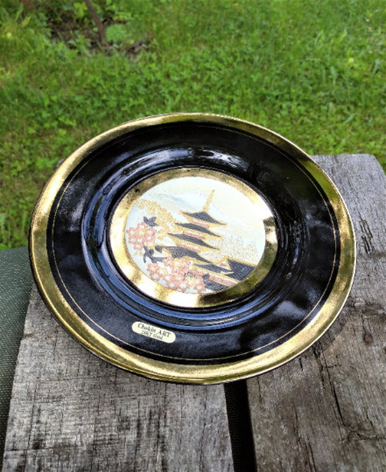 Vintage 'the Art of Chokin' 24KT Original Gold Edged Japanese Plate ...