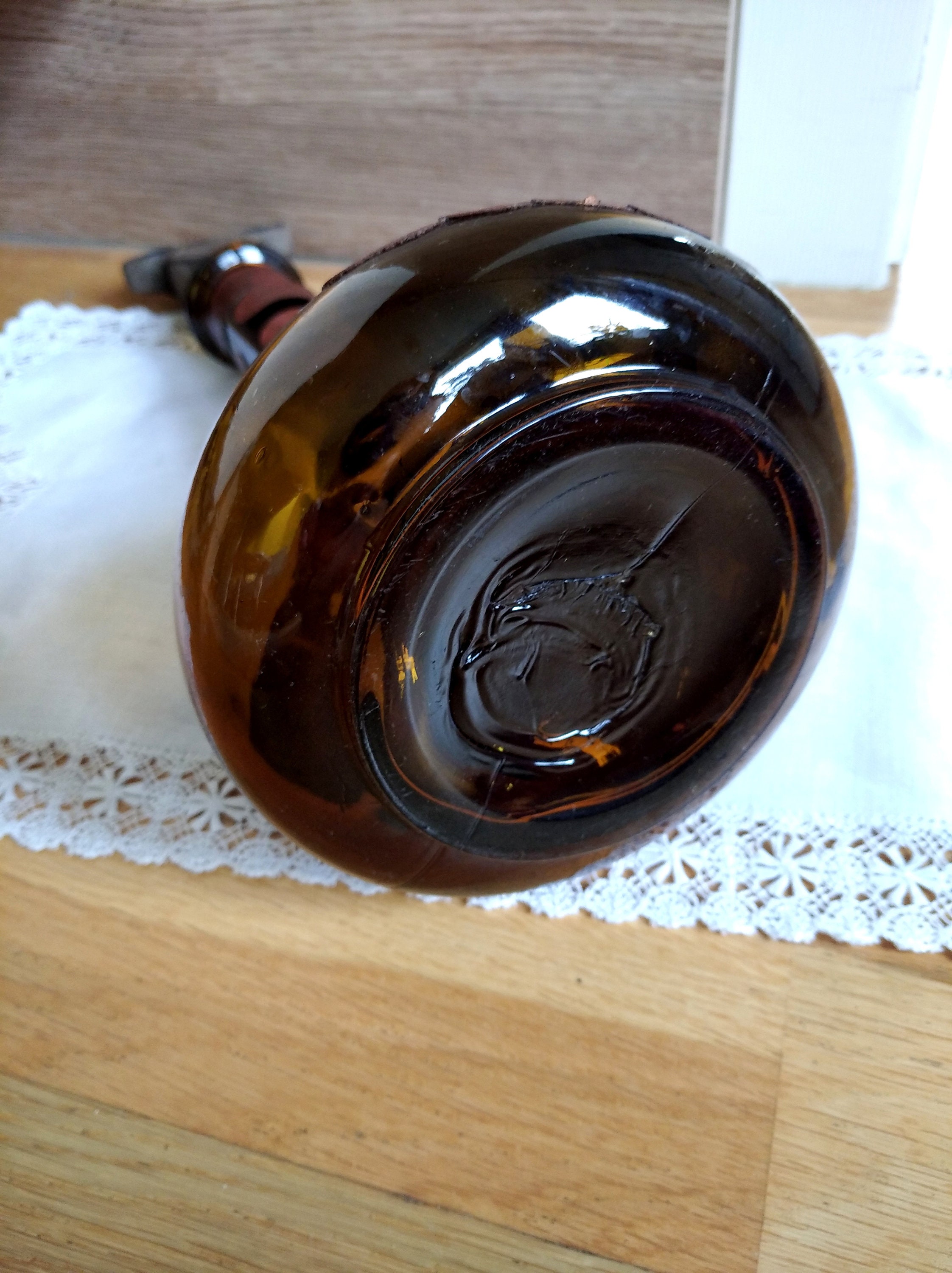 Vintage PORRON Wine Decanter vintage Spanish Amber Glass Wine - Etsy